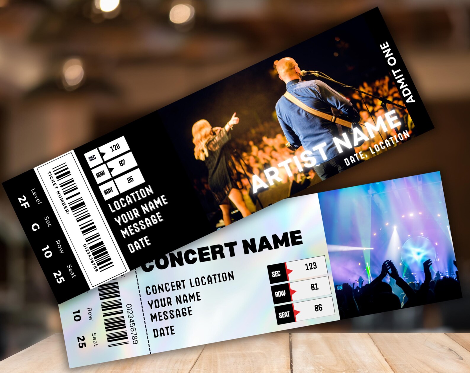 Editable Concert Ticket Template: DIY Event Gift (digital Download) - Etsy