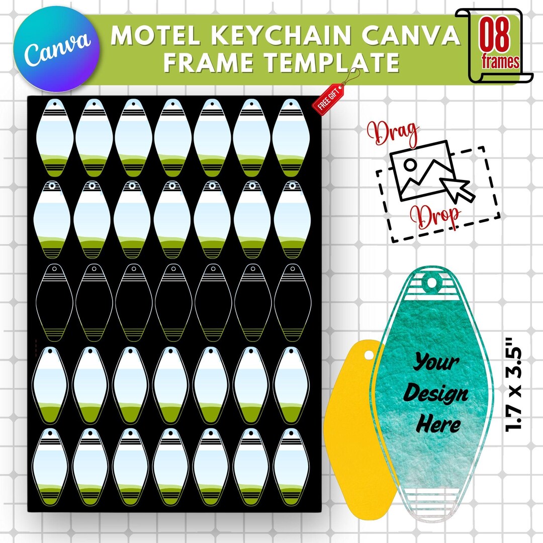 Editable Motel Keychain Template |custom Trendy Keychain Template |DIY ...