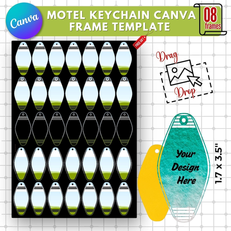 Editable Motel Keychain Canva Template: DIY Sublimation Design (digital ...