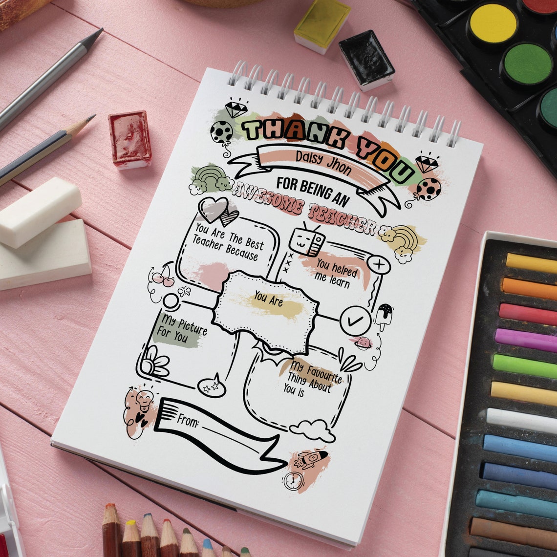 Teacher Appreciation Printable Page All About My Teacher Teacher ...