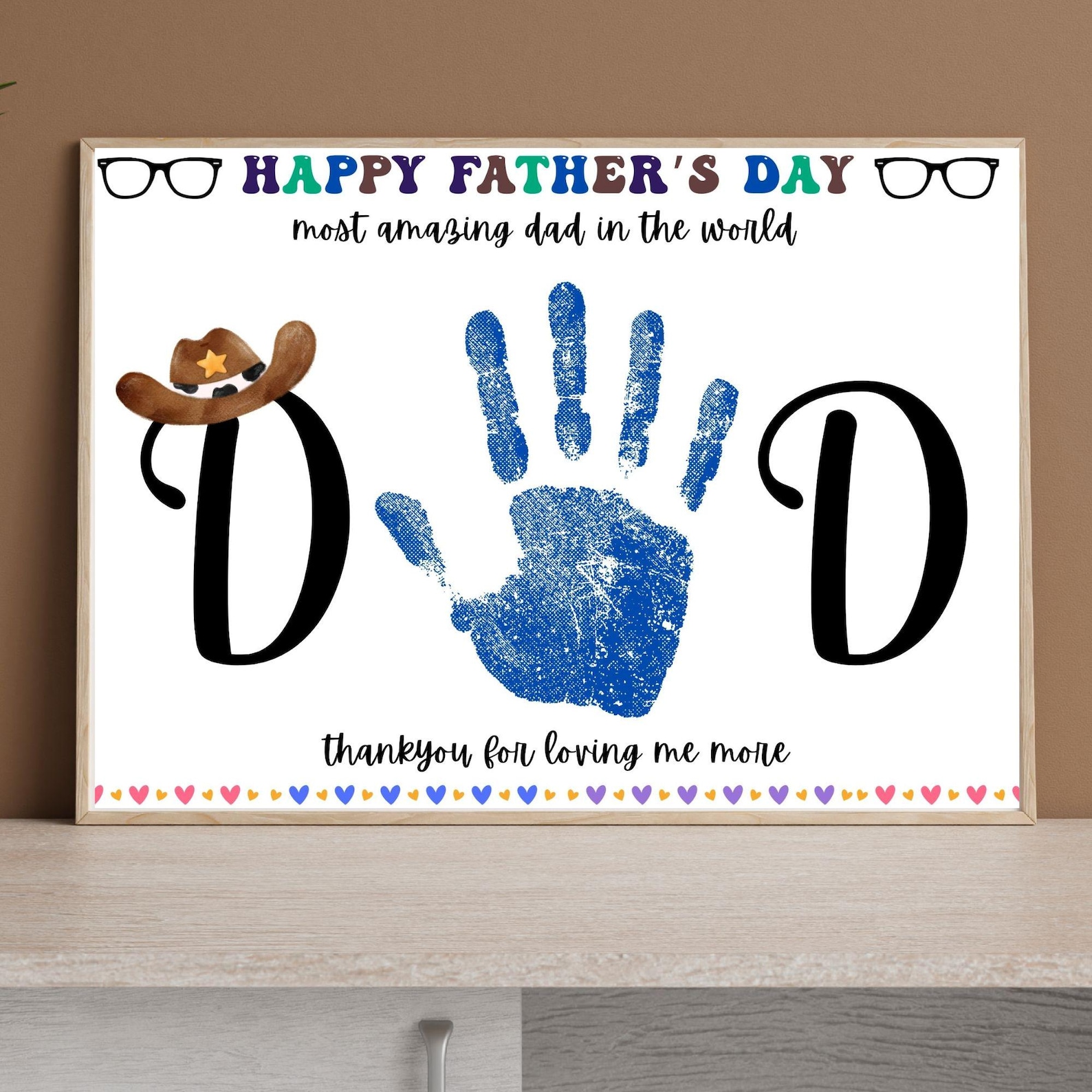 Father's Day Handprint Art: Keepsake Gift (printable Canva Template) - Etsy