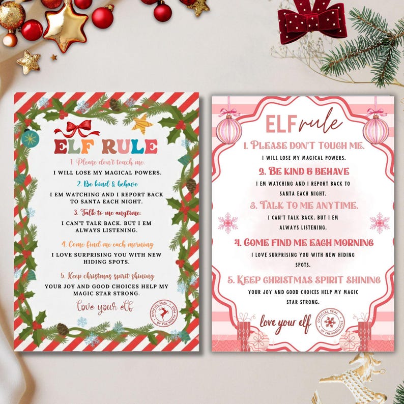 Elf Rules Sign Template |editable Santa Elf Report |elves Arrival Rules ...