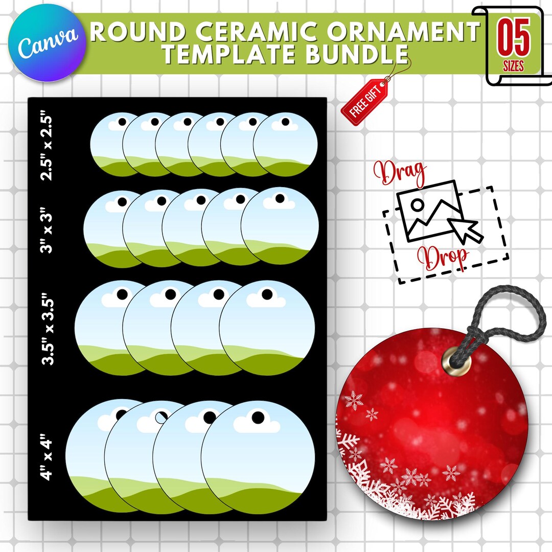 Ceramic Ornament Canva Template Bundle | DIY Christmas Gift Tag ...