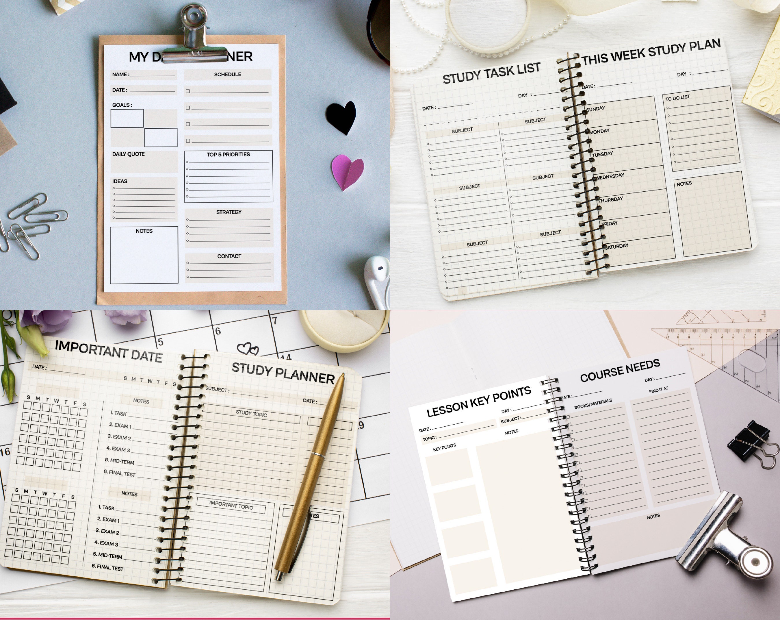 Printable Student Planner Academic Planner Printable College Student ...