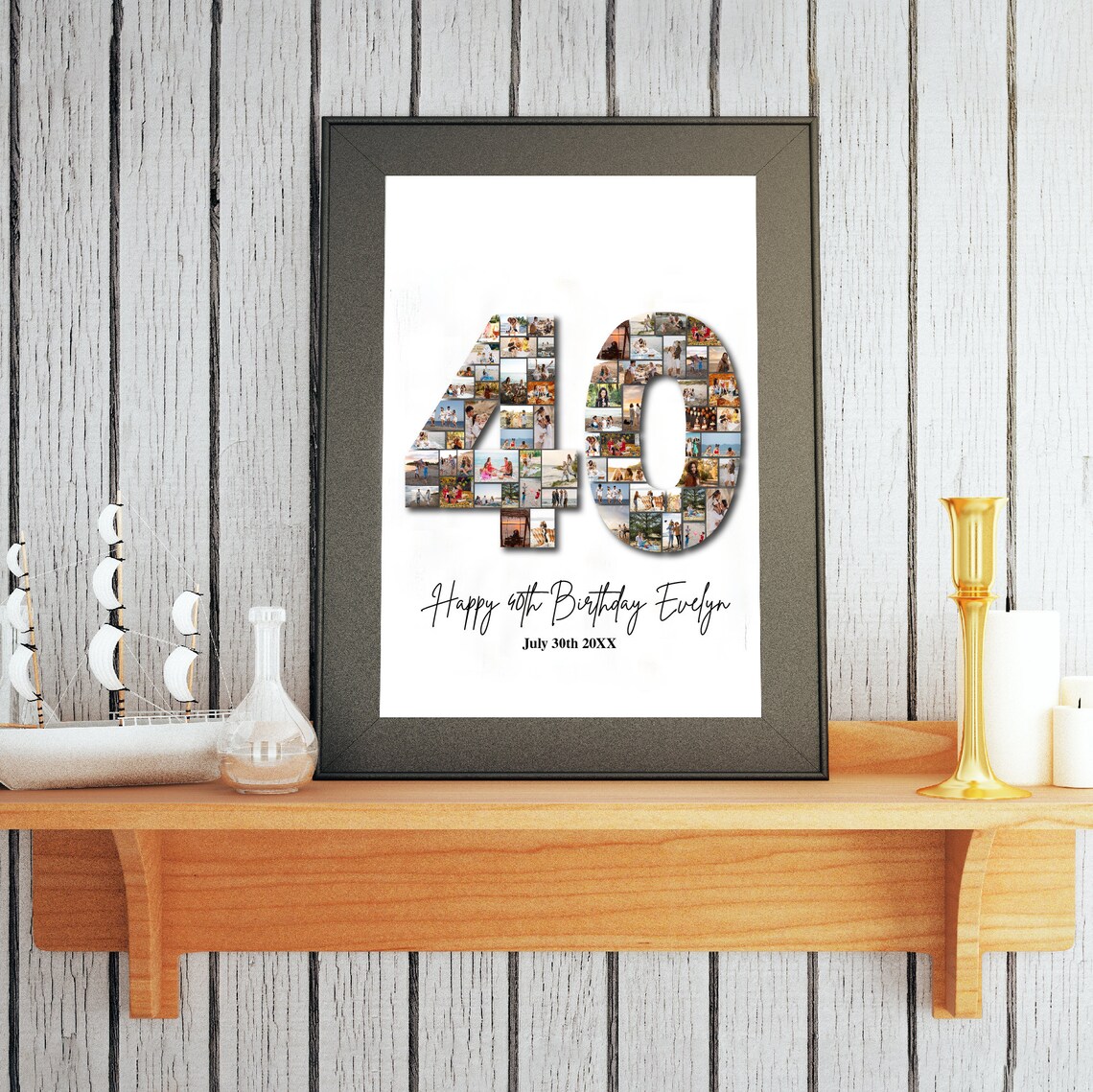 40th Birthday Photo Collage Templates Personalized 40th Birthday Gift ...