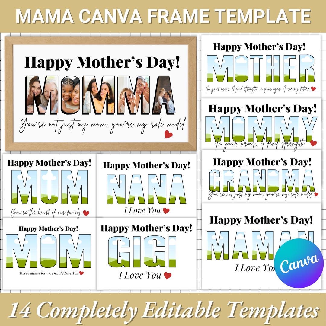 Mother's Day Canva Template | the Best Mom Ever Frame | Mama Canva ...