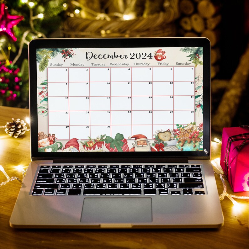 December 2024 Calendar: Editable Printable Wall Planner (PDF) - Etsy