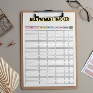 Editable Bill Tracker | Bill Tracker Printable | Printable Bill ...