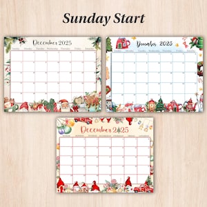 Editable December 2025 Calendar: Printable Monthly Planner (PDF) - Etsy