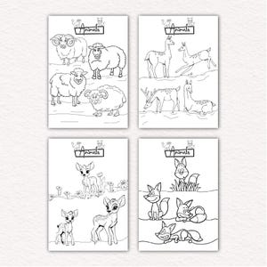 25 Animal Coloring Pages: Kids Printable Activity (digital Download) - Etsy