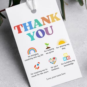 Teacher Appreciation Gift Tags: Printable Thank You Cards (PDF) - Etsy