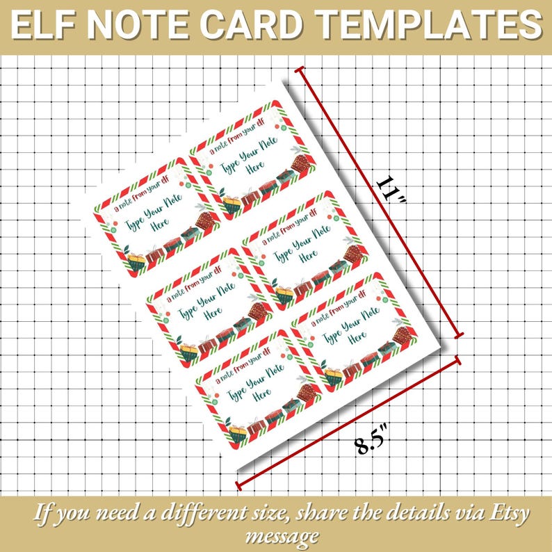 Editable Elf Note Cards Template | Christmas Elf Message (digital) - Etsy