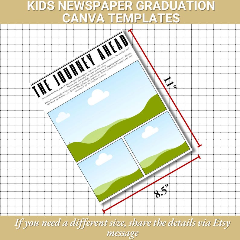Kids Graduation Newspaper Canva Template: Editable Announcement ...