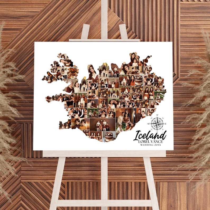 Iceland Map Photo Collage: Custom Travel Gift (digital Download) - Etsy