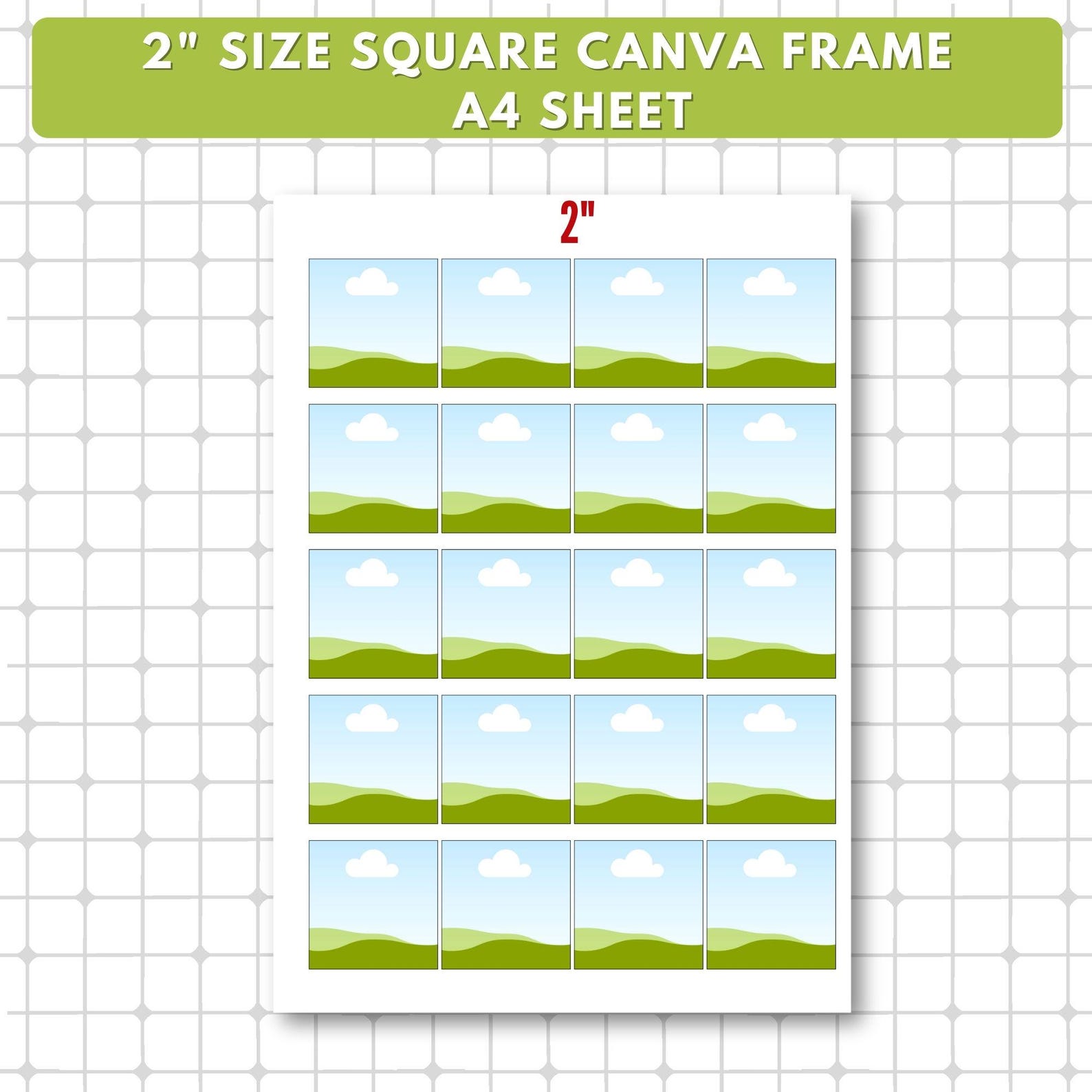 2" Square Keychain Template: Editable Canva Design (digital Download ...
