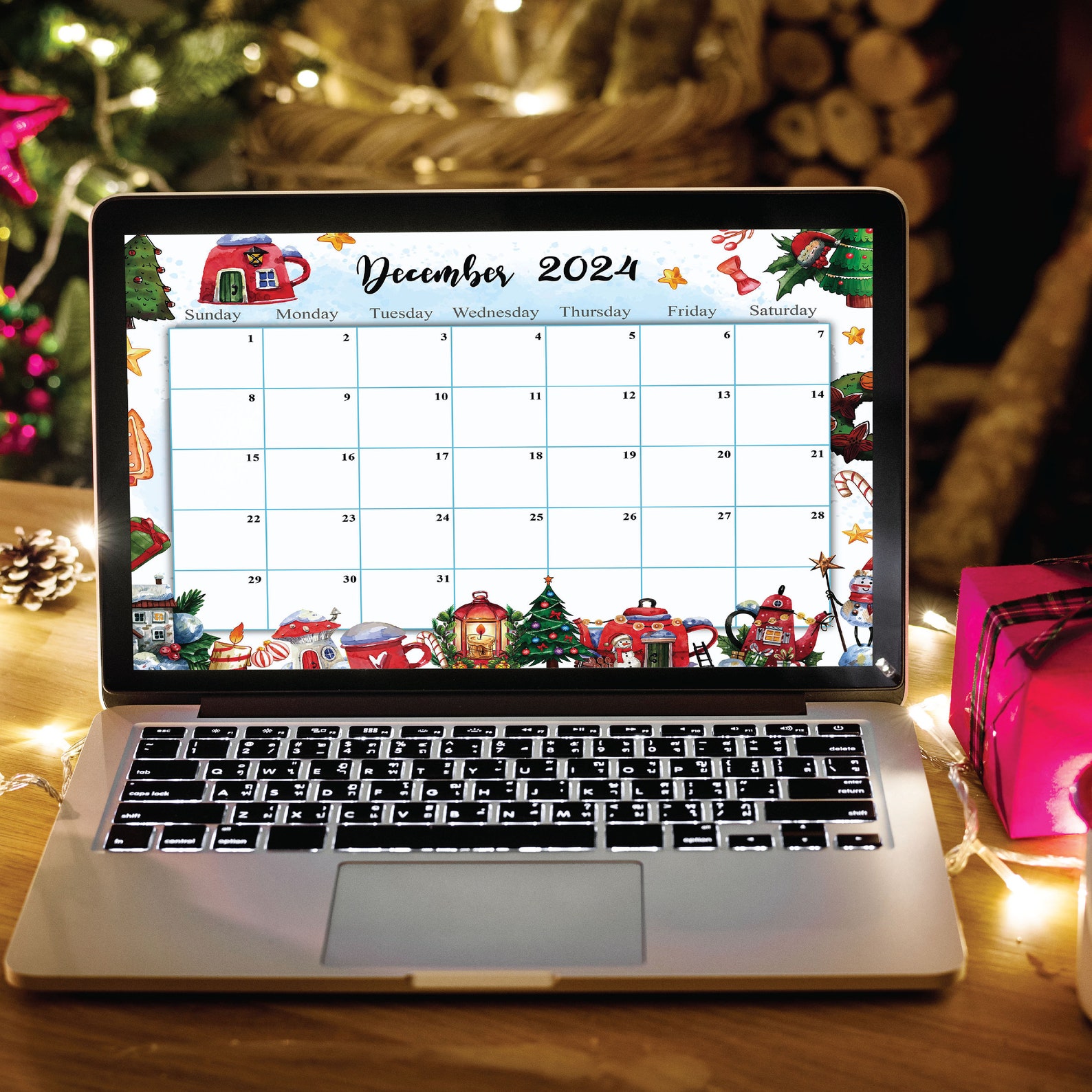 Editable December 2024 Calendar Printable Wall Calendar 2024 Fillable ...