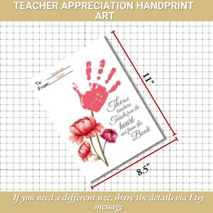 Teacher Appreciation Handprint Art: DIY Gift From Students (PDF) - Etsy