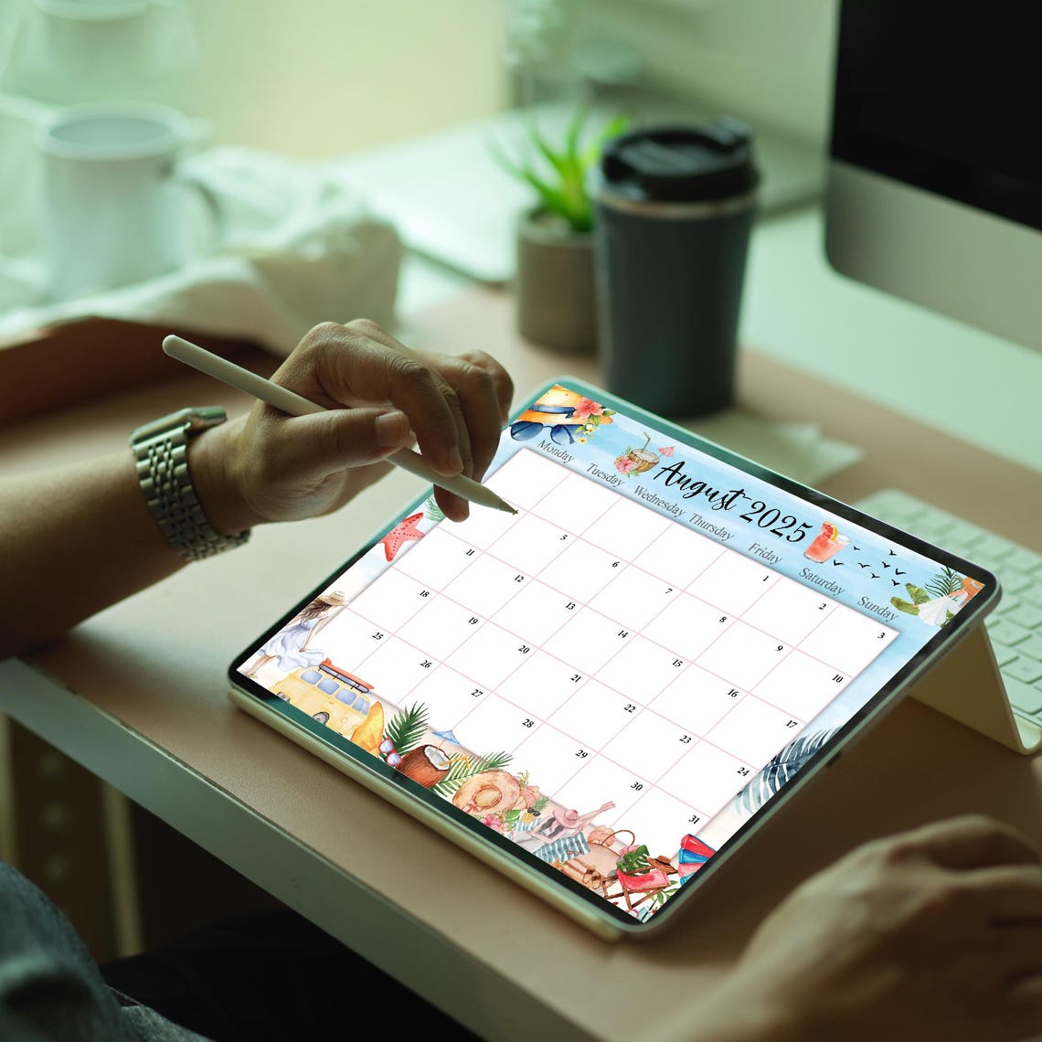 Editable August 2025 Calendar: Printable Monthly Planner (digital ...