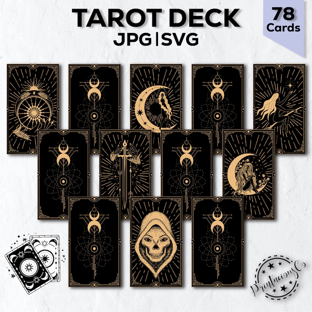 Tarot Card Deck Printable | Tarot Cards Svg | Tarot Cards Print | Tarot ...