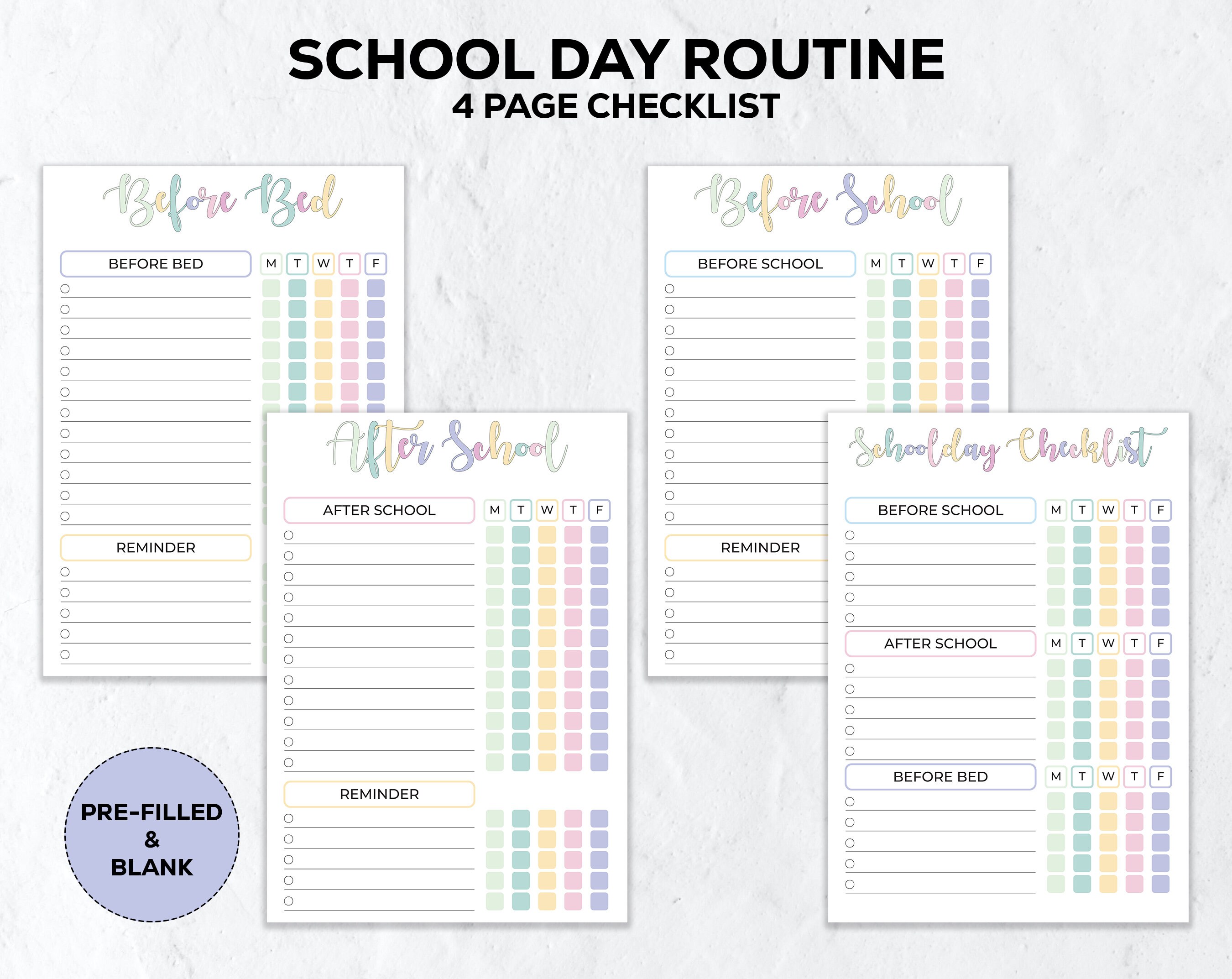 Editable Kids Chore Chart Bundle: Responsibility & Behavior (PDF) - Etsy