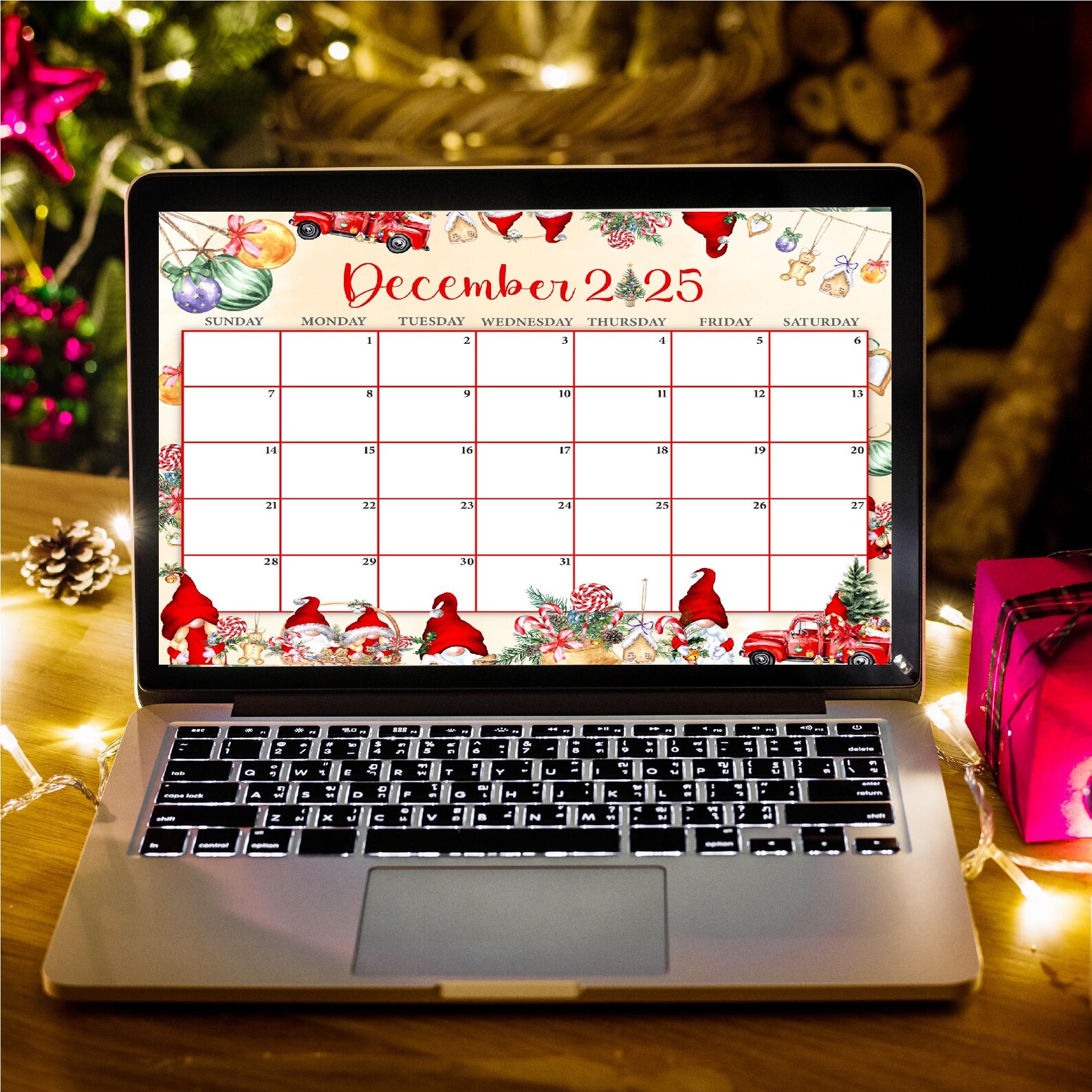 Editable December 2025 Calendar: Printable Monthly Planner (PDF) - Etsy