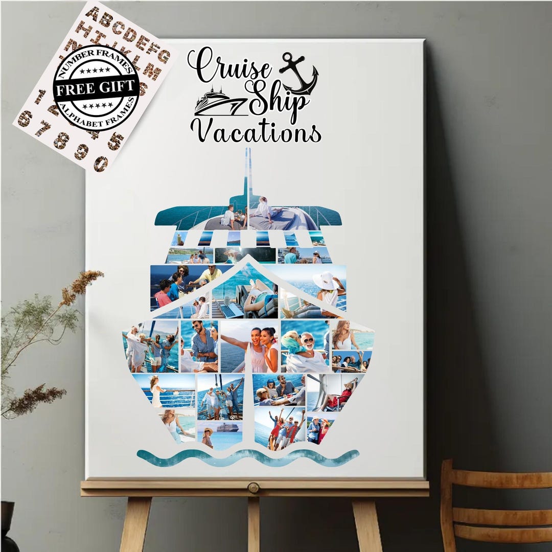 Editable Cruise Ship Photo Collage Canva Template |custom Cruise Trip ...