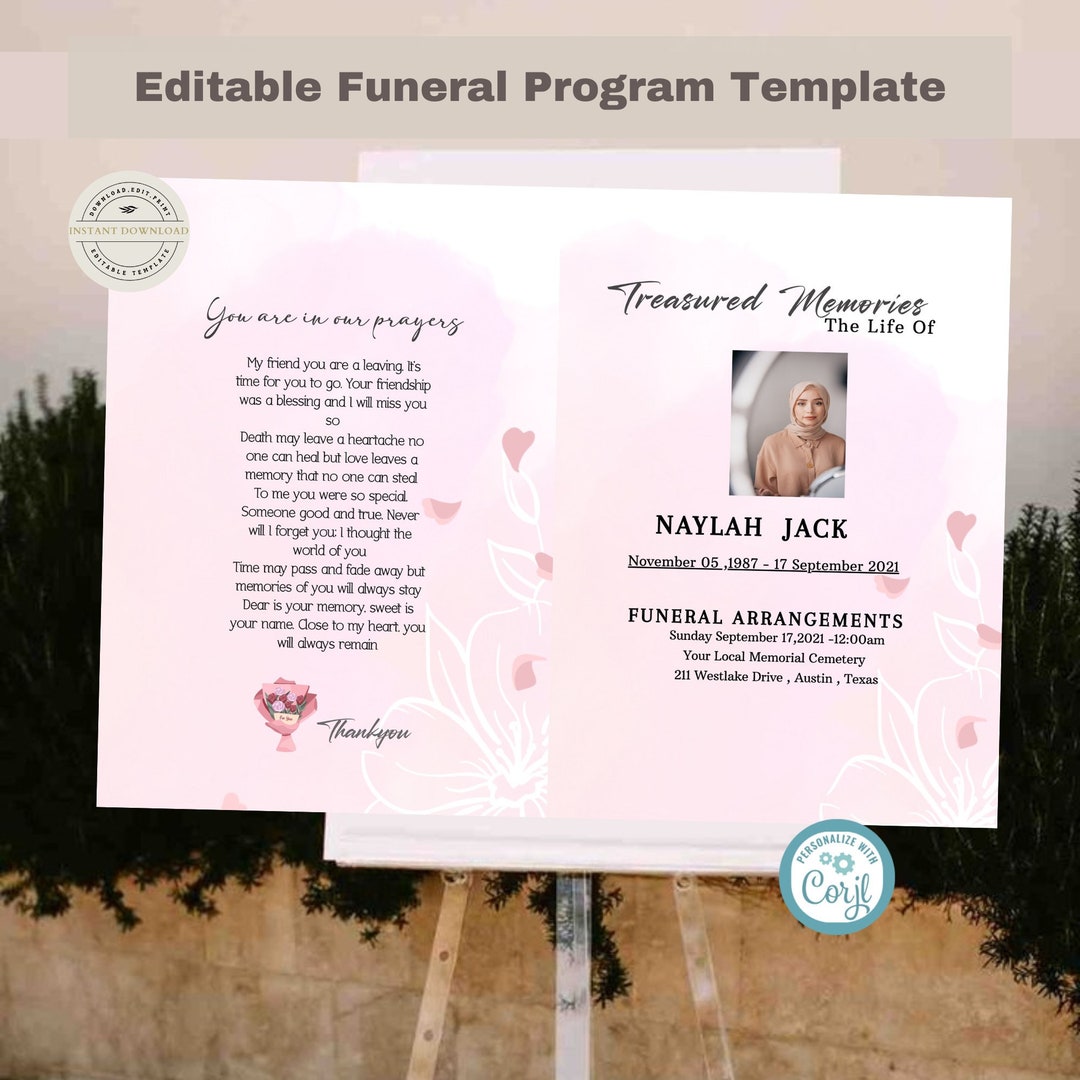 Modelo de programa funerário Modelo de programa funerário para homem ...