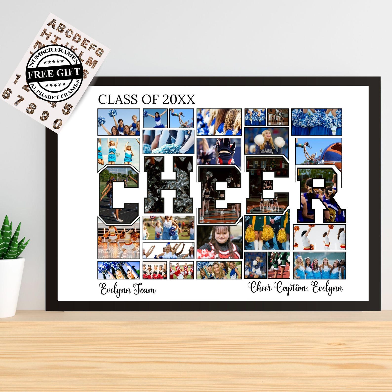 Cheerleader Photo Collage Template: Senior Night Gift (canva Editable ...
