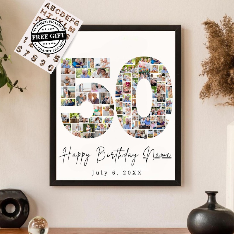 50th Birthday Photo Collage - Etsy