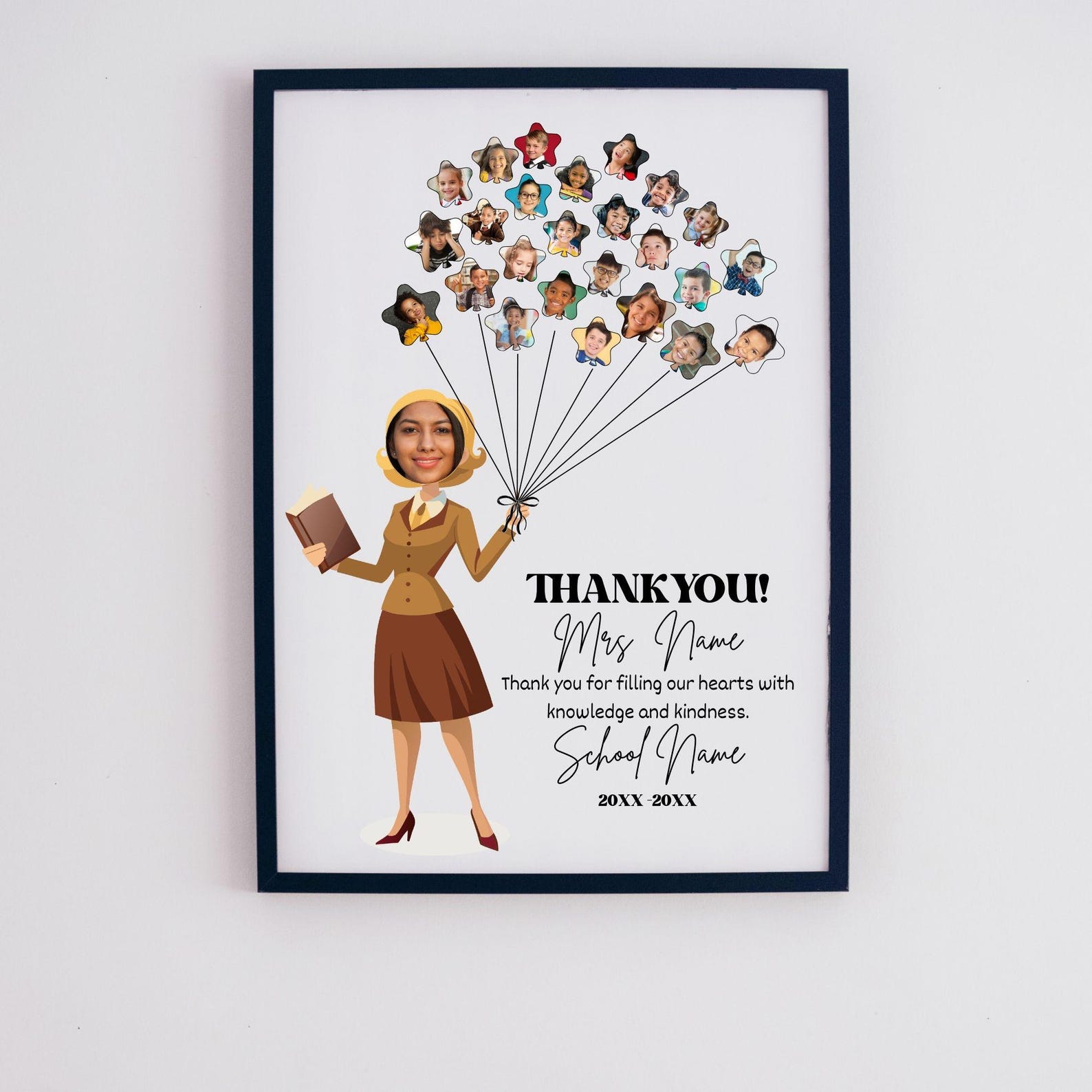 Personalized Teacher Photo Collage Gift (canva Editable) - Etsy