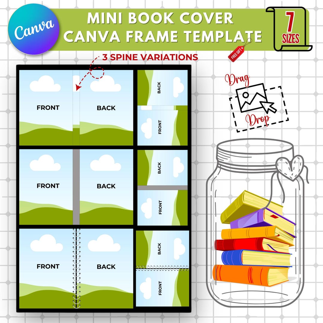 Editable Book Covers Canva Template |custom Book Cover Template |small ...