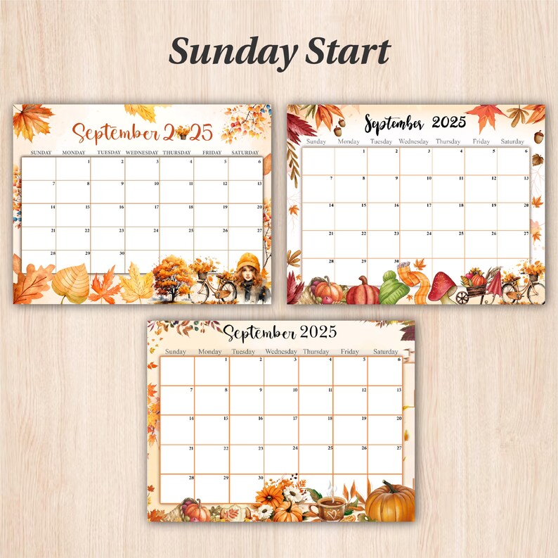 Editable September 2025 Calendar: Printable Monthly Planner (PDF & JPEG ...