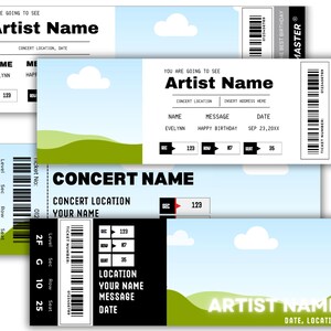 Editable Concert Ticket Template: DIY Event Gift (digital Download) - Etsy