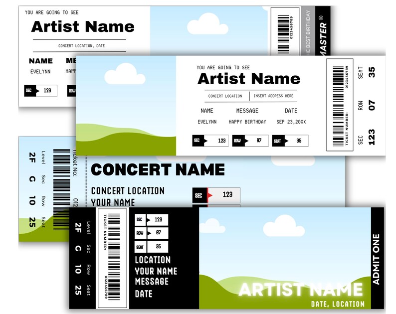 Editable Concert Ticket Template: DIY Event Gift (digital Download) - Etsy