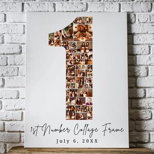 Customizable Number 1 Photo Collage Template: First Birthday Gift ...
