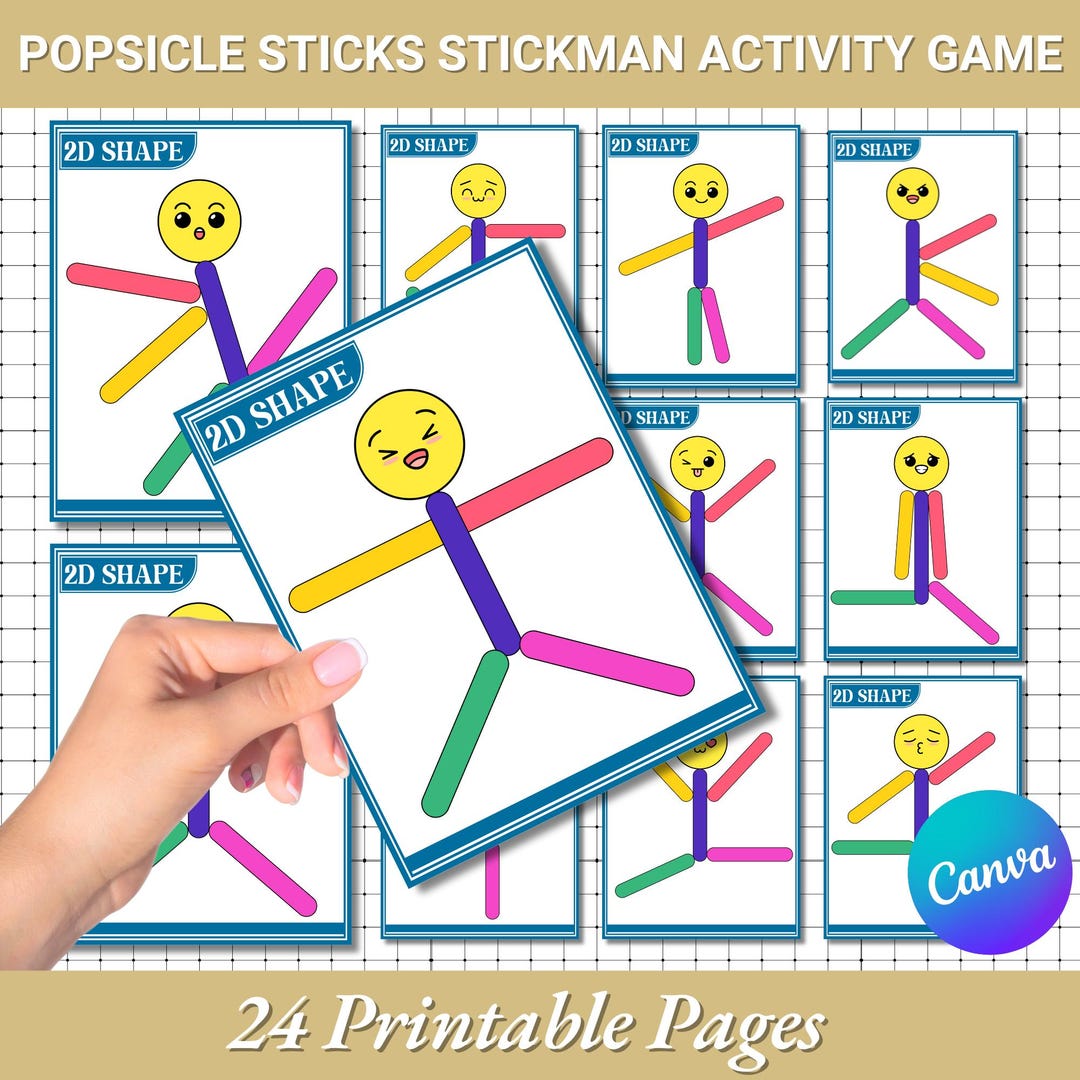 Popsicle Sticks Stickman Activity Game for Toddlers | Montessori ...