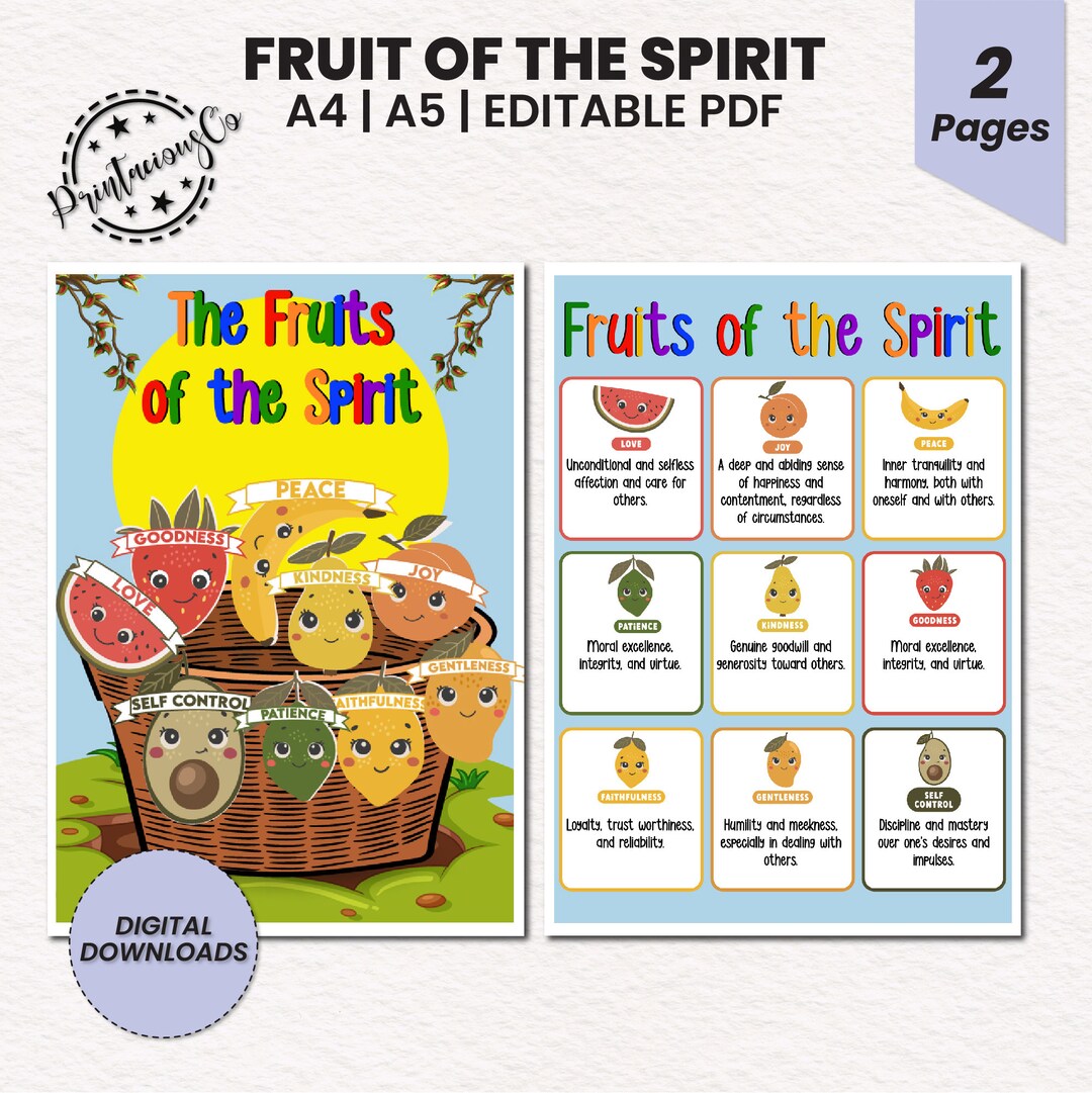 Fruit of the Spirit | the Fruit of the Spirit Prints | Preschool ...