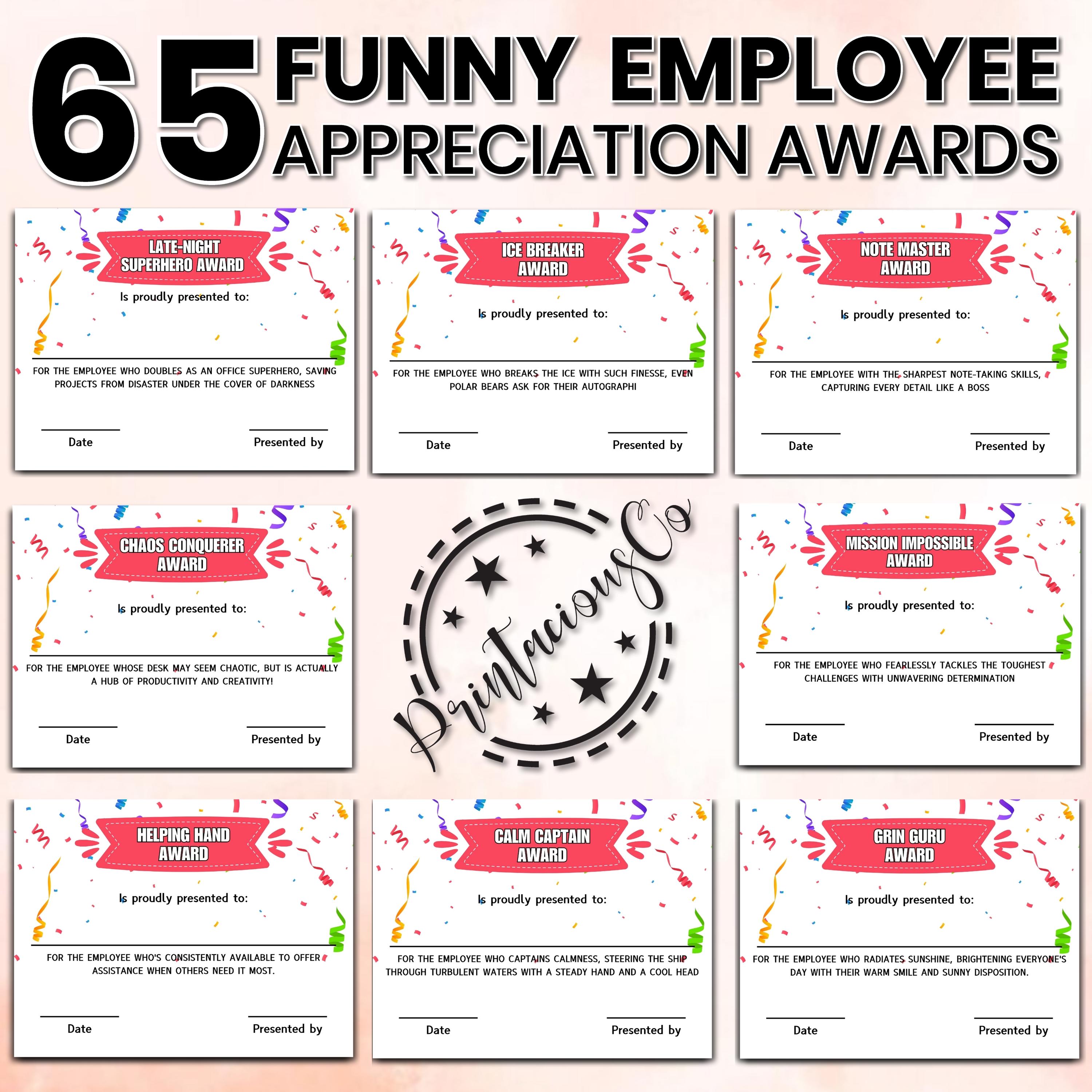 175 Employee Appreciation Award Certificate Printable Recognition Award ...
