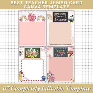 Editable Teacher Appreciation Jumbo Card Template (canva) - Etsy