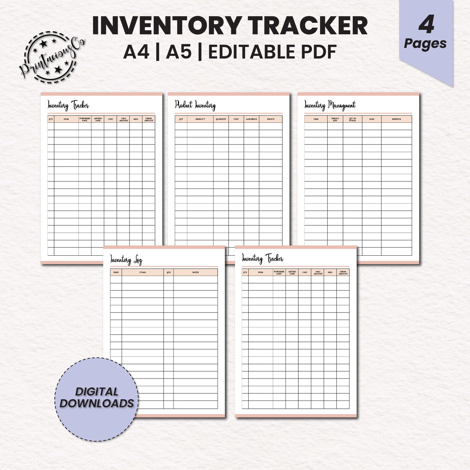 Editable Inventory Tracker Inventory Management Inventory Tracker ...