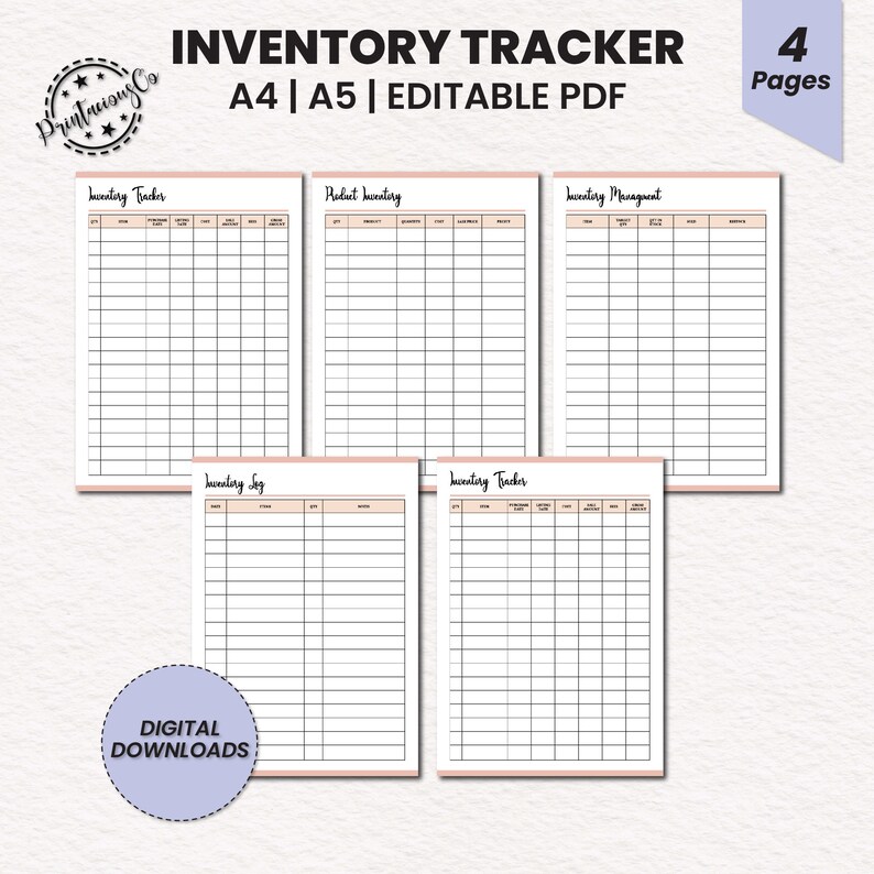 Editable Inventory Tracker Inventory Management Inventory Tracker ...