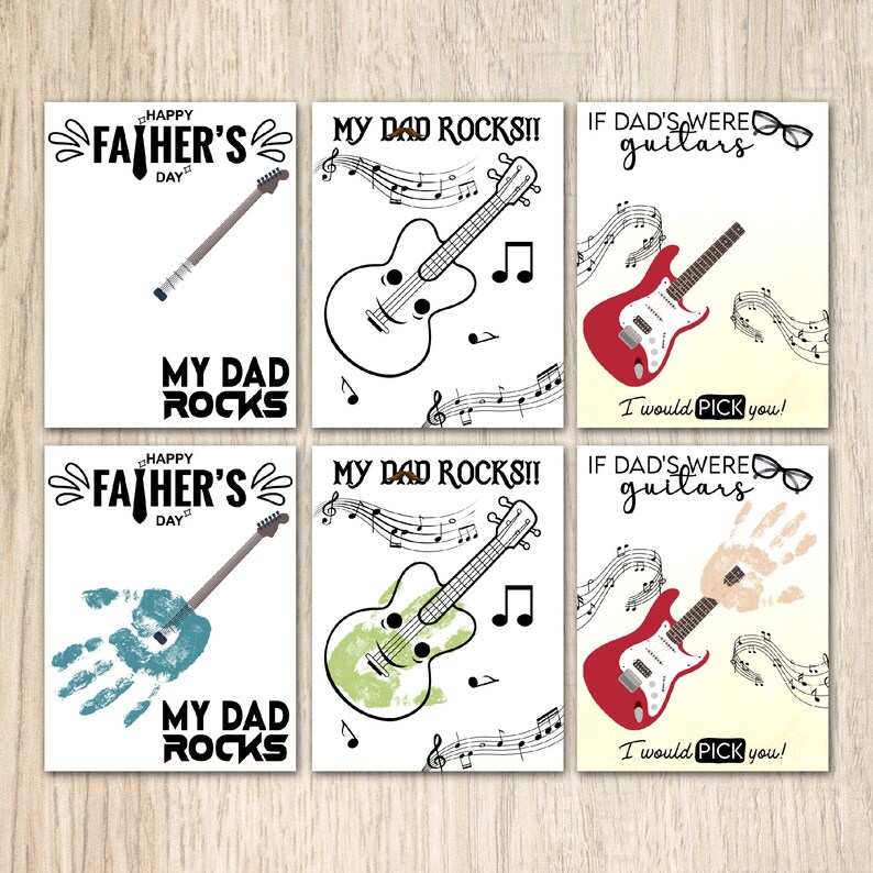 Father's Day Music Handprint Card: DIY Craft Gift (printable) - Etsy
