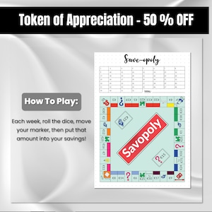 Saveopoly Savings Challenge Printable: Budgeting Game (A4 PDF) - Etsy ...
