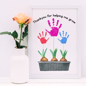 Mothers Day Handprint Garden Printable Handprint Flowers Bouquet Memory ...