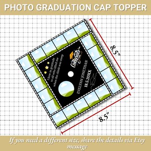 Photo Graduation Cap Topper Template | Editable Canva Design (digital ...