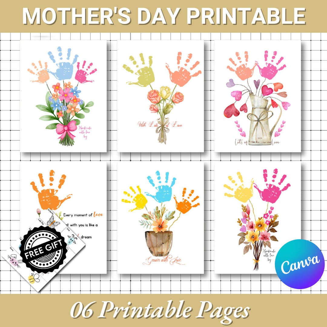Mothers Day Handprint Flower Art | Mothers Day Handprint Printable ...