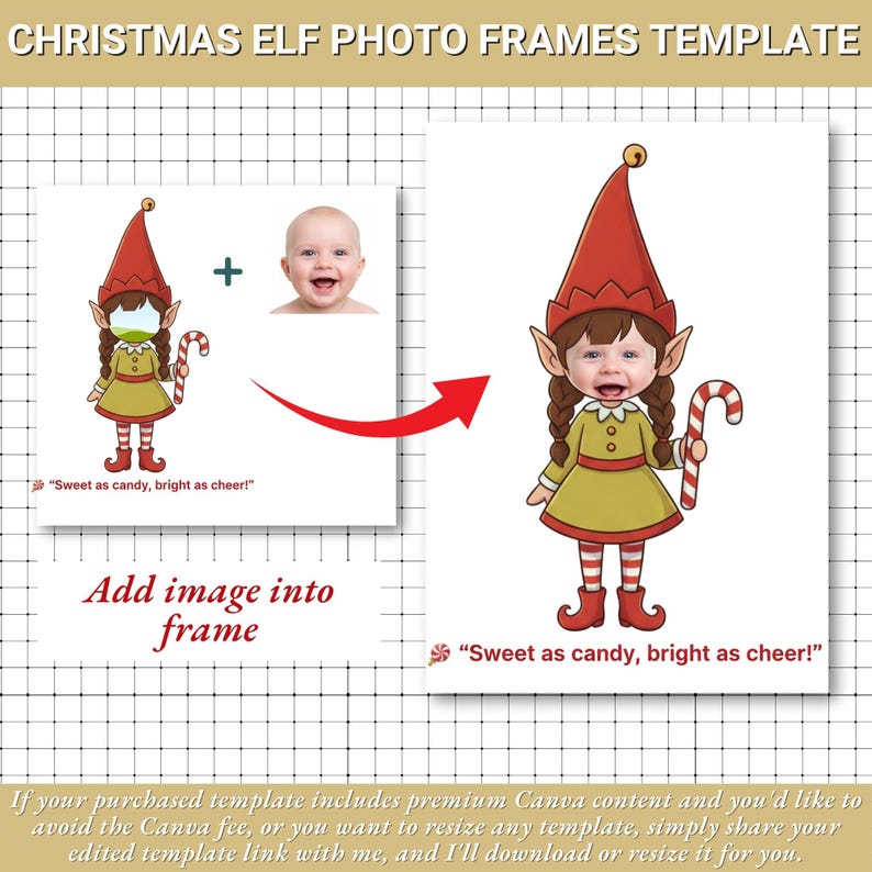 Christmas Elf Photo Frames Template (digital Download) - Etsy