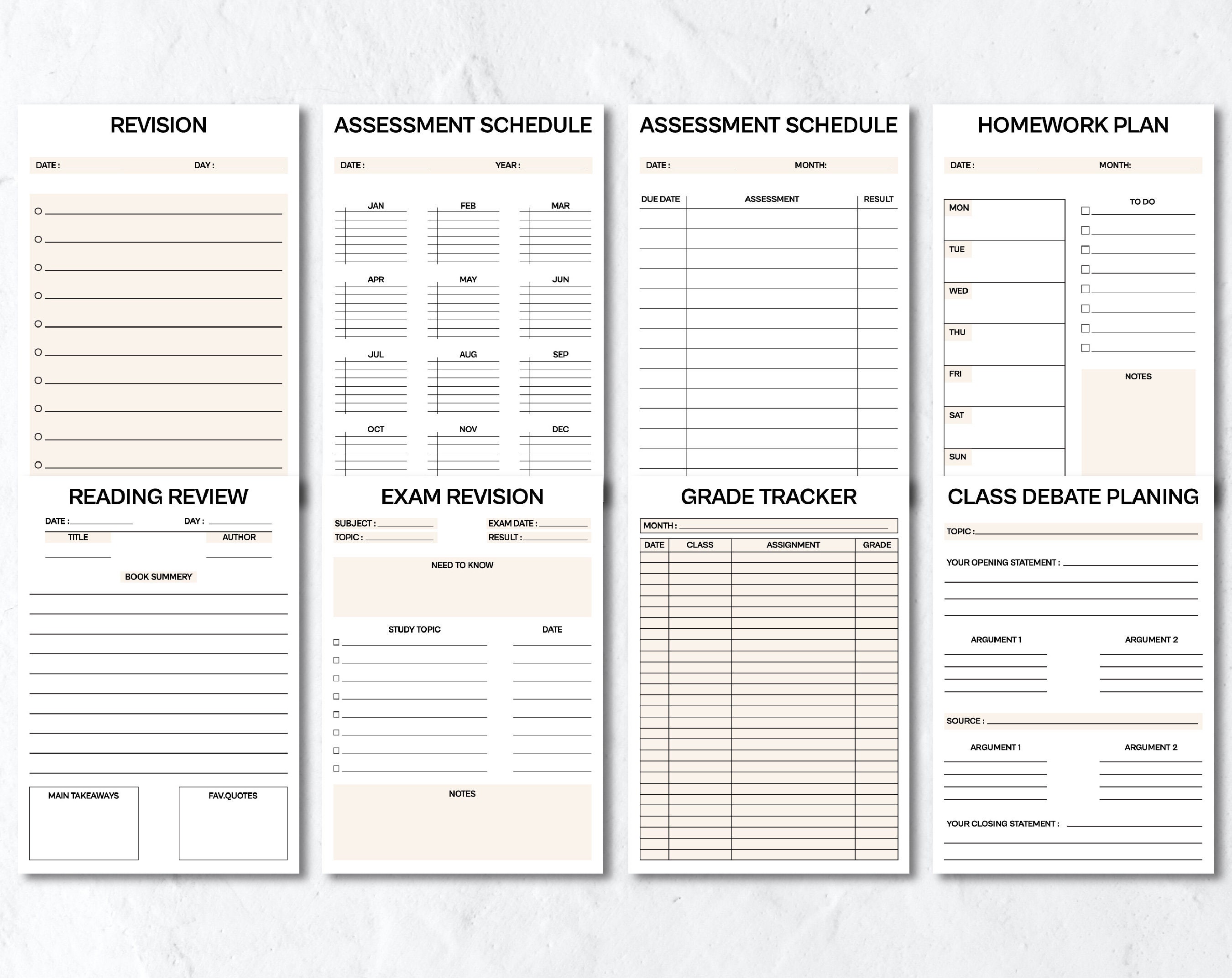 Printable Student Planner Academic Planner Printable College Student ...