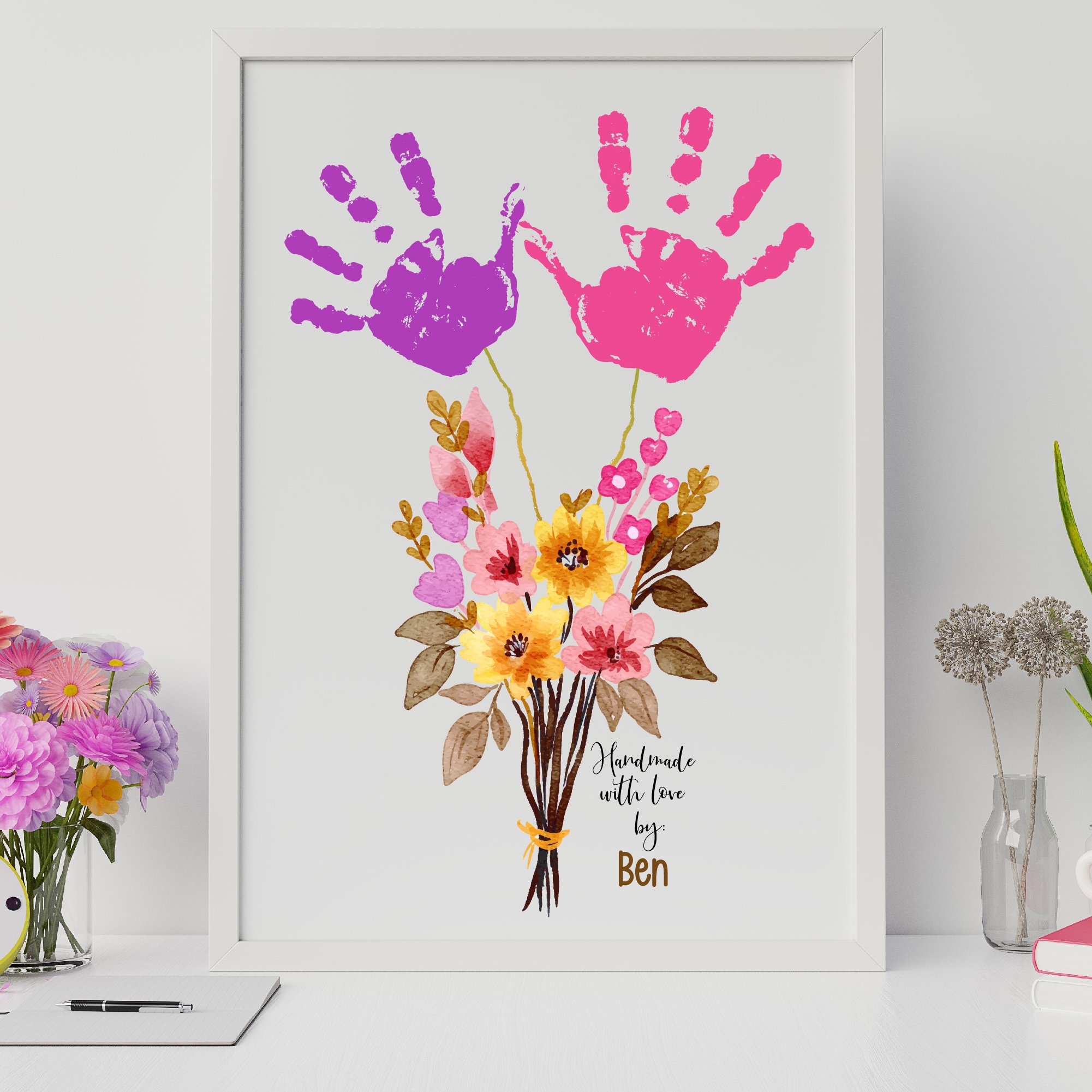 Mothers Day Handprint Flower Art Mothers Day Handprint Printable ...