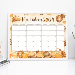 Editable November 2024 Calendar | Printable Wall Calendar 2024 ...